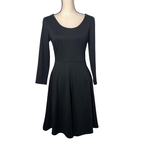 Metaphor | Dresses | Metaphor Black Scoop Neckline Fit And Flare Long ...